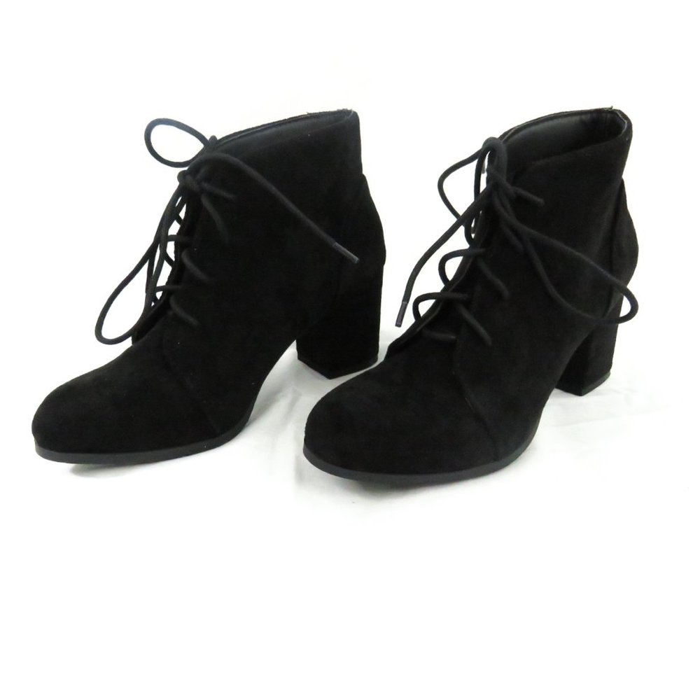 Madden Girl Torch Block-Heel Booties Black 6.5m - Gem